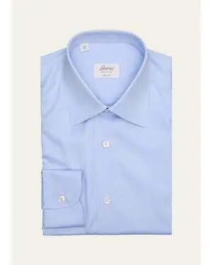 Brioni Brew Giza 45 Cotton Twill Dress Shirt - Blue