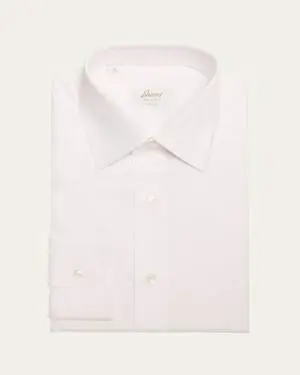 Brioni Brew Giza 45 Cotton Twill Dress Shirt - White