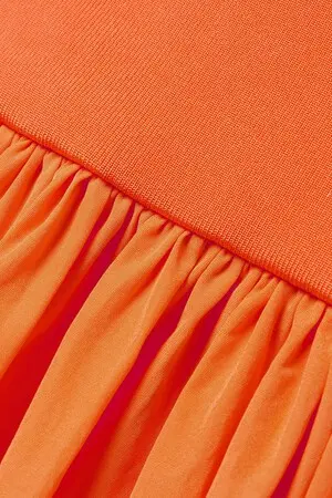ESSE STUDIOS Cutout Stretch-knit And Cotton-poplin Maxi Dress