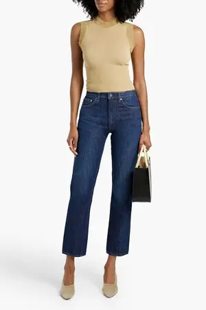 TOTEME Cropped High-rise Straight-leg Jeans