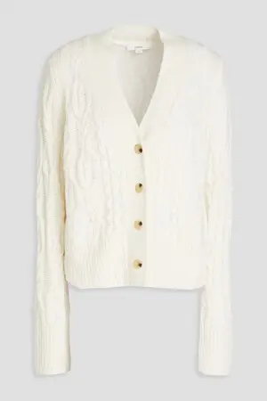 Vince Cable-knit Wool And Cashmere-blend Cardigan