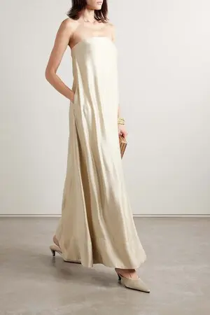 ESSE STUDIOS Strapless Satin-crepe Maxi Dress
