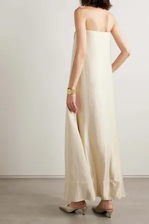 ESSE STUDIOS Strapless Satin-crepe Maxi Dress