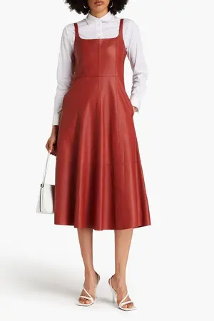Vince Leather Midi Dress