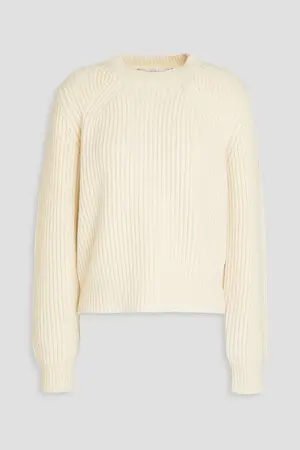 Another Tomorrow Ribbed Cashmere And Wool-blend Sweater - Ivory