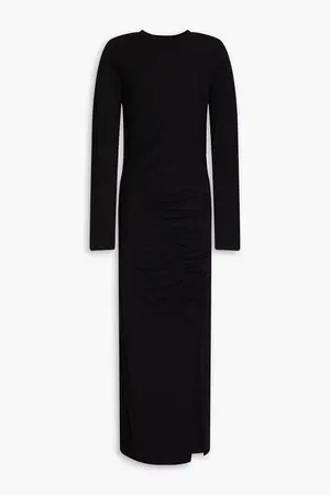 Another Tomorrow Ruched Jersey Midi Dress