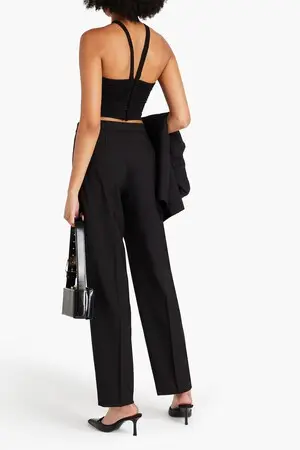 Another Tomorrow Wool Tapered Trousers