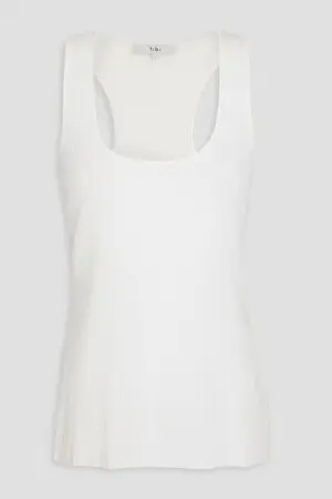 Tibi Cotton-blend Gauze Tank
