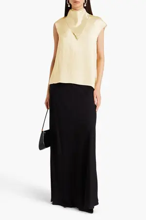 Tibi Draped Satin-crepe Top