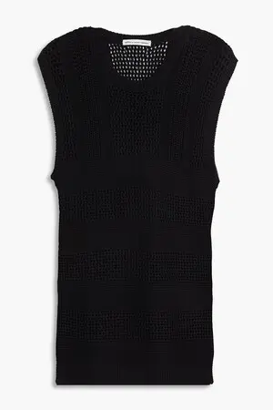 Autumn Cashmere Pointelle-knit Cotton Top