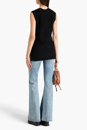 Autumn Cashmere Pointelle-knit Cotton Top