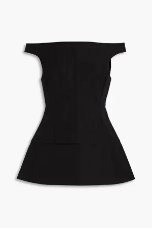 Tibi Off-the-shoulder Crepe Peplum Top