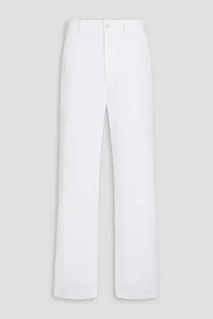 NILI LOTAN Elliot Stretch-Cotton Twill Straight-Leg Pants Ivory