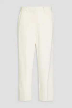 Theory Cropped Straight-leg Crepe Pants - Ecru