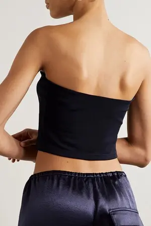 Tibi Harlow Cropped Strapless Top