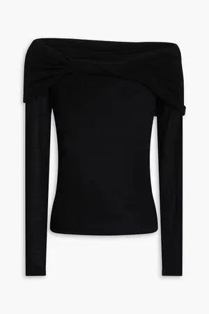 Autumn Cashmere Off-the-shoulder Twisted Top