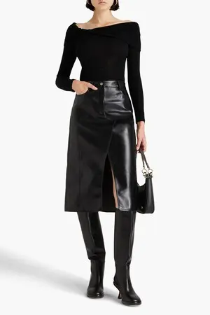 Autumn Cashmere Off-the-shoulder Twisted Top