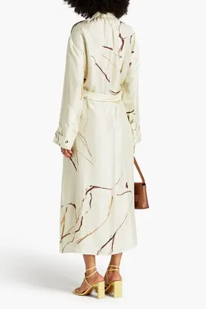 Nanushka Eluna Printed Silk-twill Midi Shirt Dress