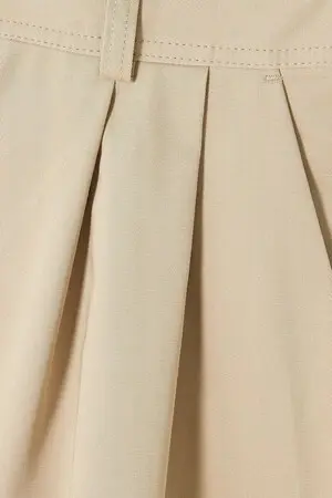 TOTEME Pleated Cotton-twill Shorts - Sand