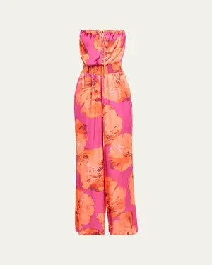 Ramy Brook Mindy Strapless Wide-leg Jumpsuit - Multi