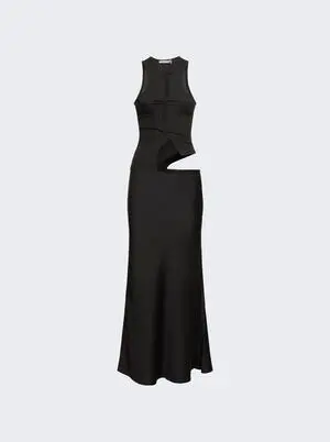 Christopher Esber Open Twist Satin Tank Dress - Black