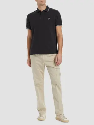 Stone Island Cotton-blend Patch Polo Shirt