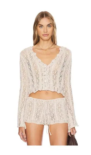 SNDYS Crochet Cardigan - Nude