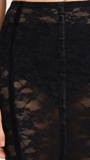 FLEUR DU MAL Stretch Lace Pencil Skirt - Black