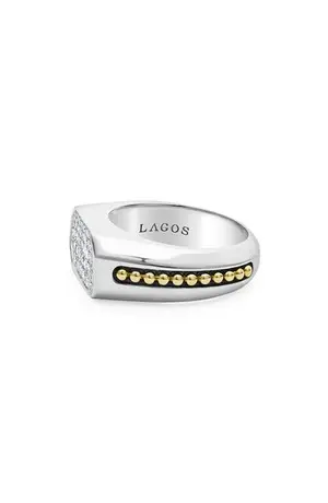 Lagos Anthem Pavé Diamond Signet Ring