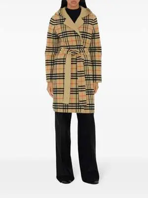 Burberry Vintage Check Wool Coat - Neutrals