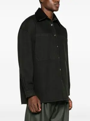 Nanushka Detachable-collar Denim Jacket - Grey