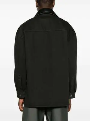 Nanushka Detachable-collar Denim Jacket - Grey