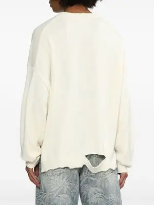 Helmut Lang Distressed Ribbed Knit Jumper