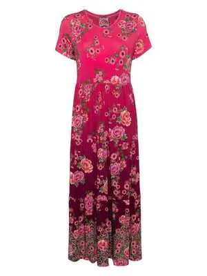 Johnny Was Floral-print Cap-sleeve Dress