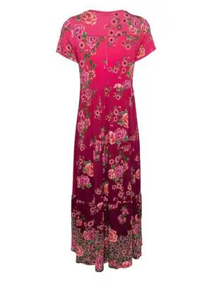 Johnny Was Floral-print Cap-sleeve Dress