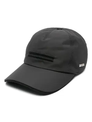 Zegna Logo-embroidered Cap - Black