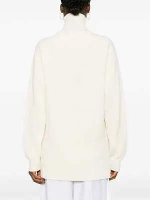 JIL SANDER Ribbed High-neck Jumper - White