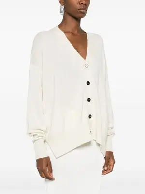 JIL SANDER Cashmere Drop-shoulder Cardigan - White