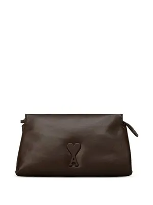 AMI Paris Leather Clutch Bag