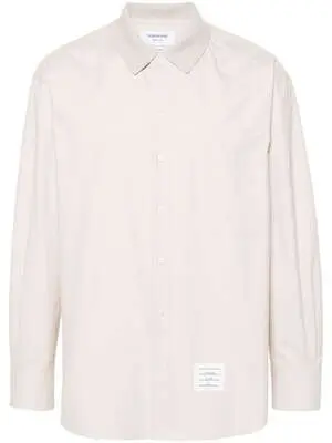 Thom Browne Rwb Stripe-print Cotton Overshirt