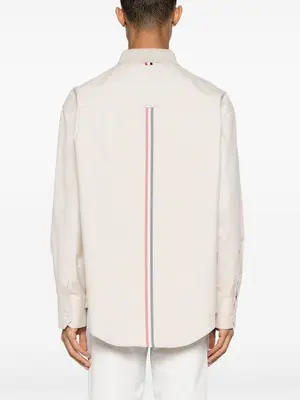 Thom Browne Rwb Stripe-print Cotton Overshirt