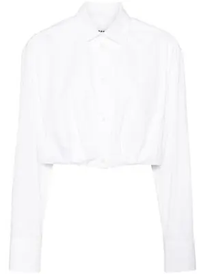 MSGM Embroidered Cropped Shirt