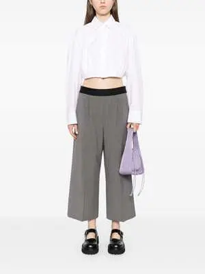 MSGM Embroidered Cropped Shirt