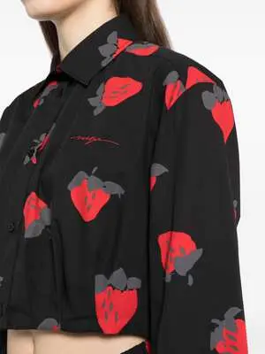 MSGM Printed Cropped Shirt