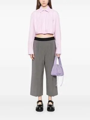 MSGM Embroidered Cropped Shirt