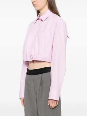 MSGM Embroidered Cropped Shirt