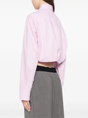 MSGM Embroidered Cropped Shirt