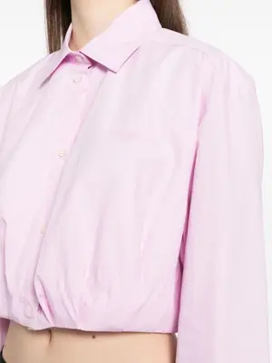 MSGM Embroidered Cropped Shirt