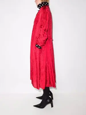 Balenciaga Reversible Belted Polka Dot Dress
