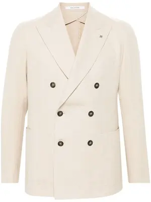Tagliatore Brooch-detail Double-breasted Blazer